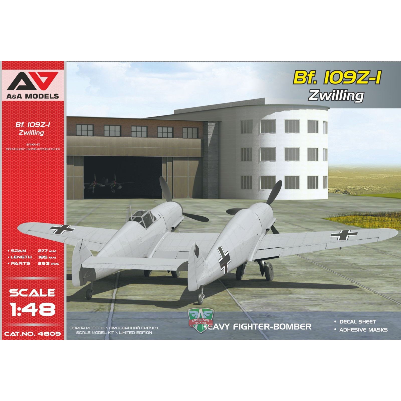 Messerschmitt ME Bf, 109Z-1 Zwilling Model Aircraft Kit Scale 1:48 A&A ...