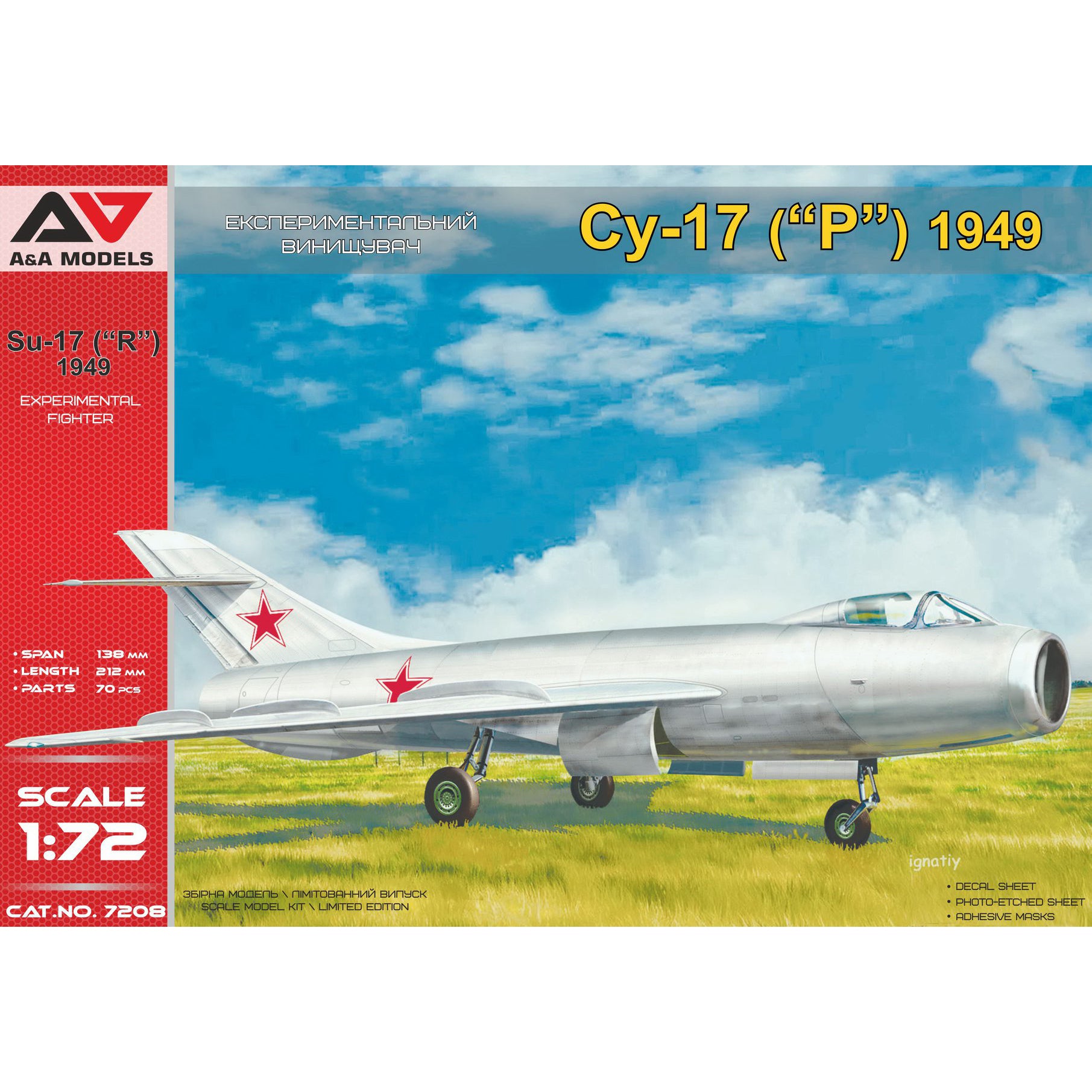 Sukhoi SU-17 Aircraft R 1949 Model Aircraft Kit Scale 1:72 A&A Models ...
