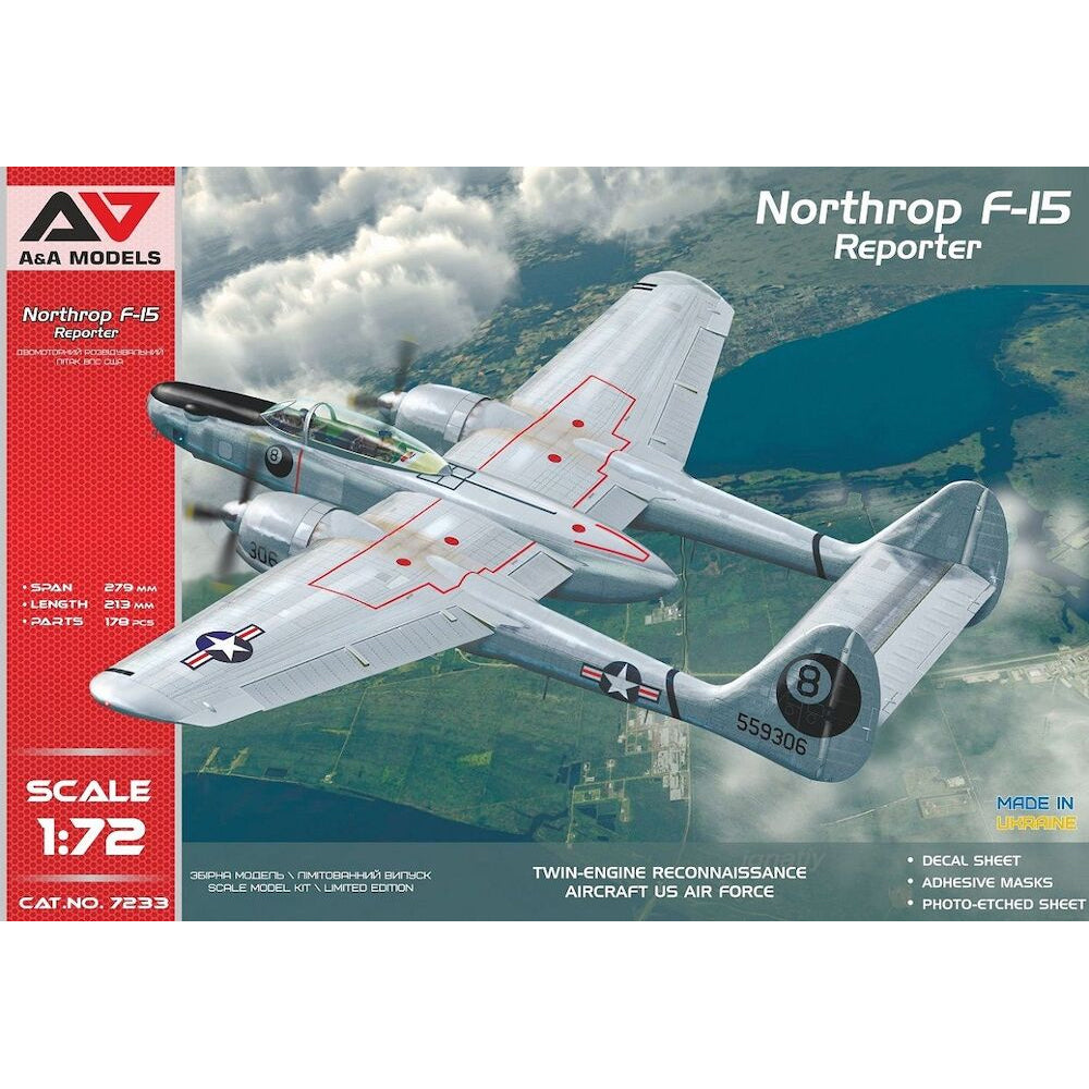 Northrop F 15a Reporter Aircraft Models Kit Scale 1:72 A&A Models AAM7 ...