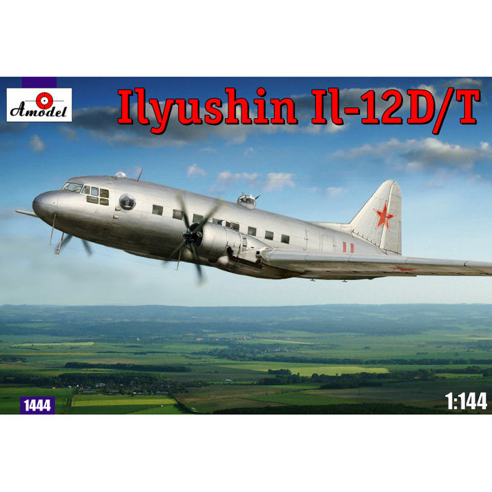 Ilyushin IL-12D/T Soviet military transport aircraft Scale 1:144 Amode ...