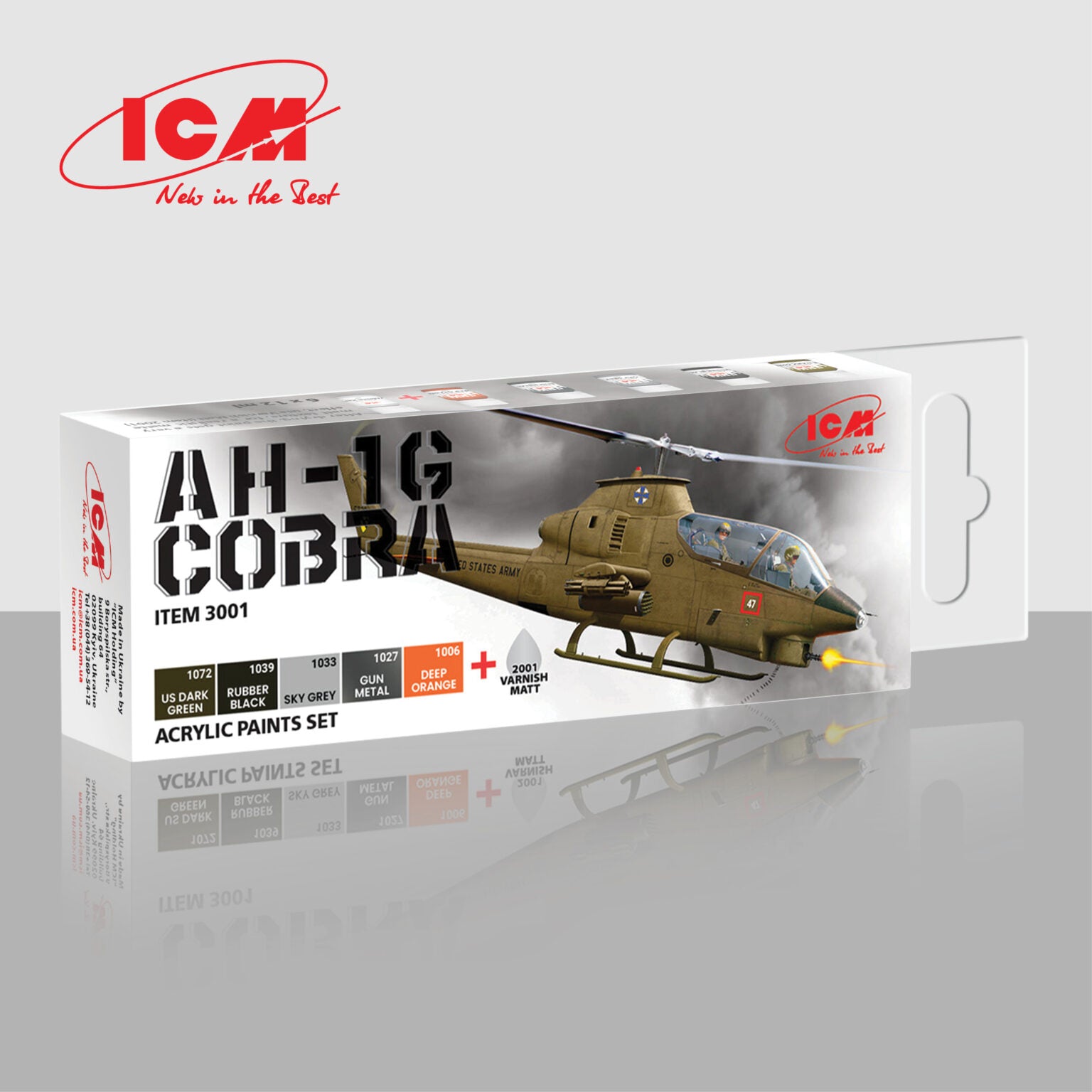 ICM 3001 Acrilyc paint set for AH-1G Cobra early production US Attack ...