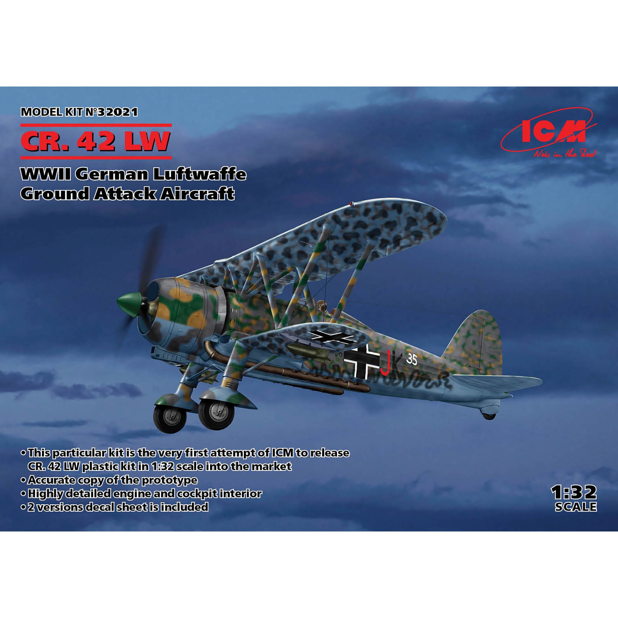 ICM 32021 model kit 1:32 CR. 42 LW WWII German Luftwaffe Ground Attack ...