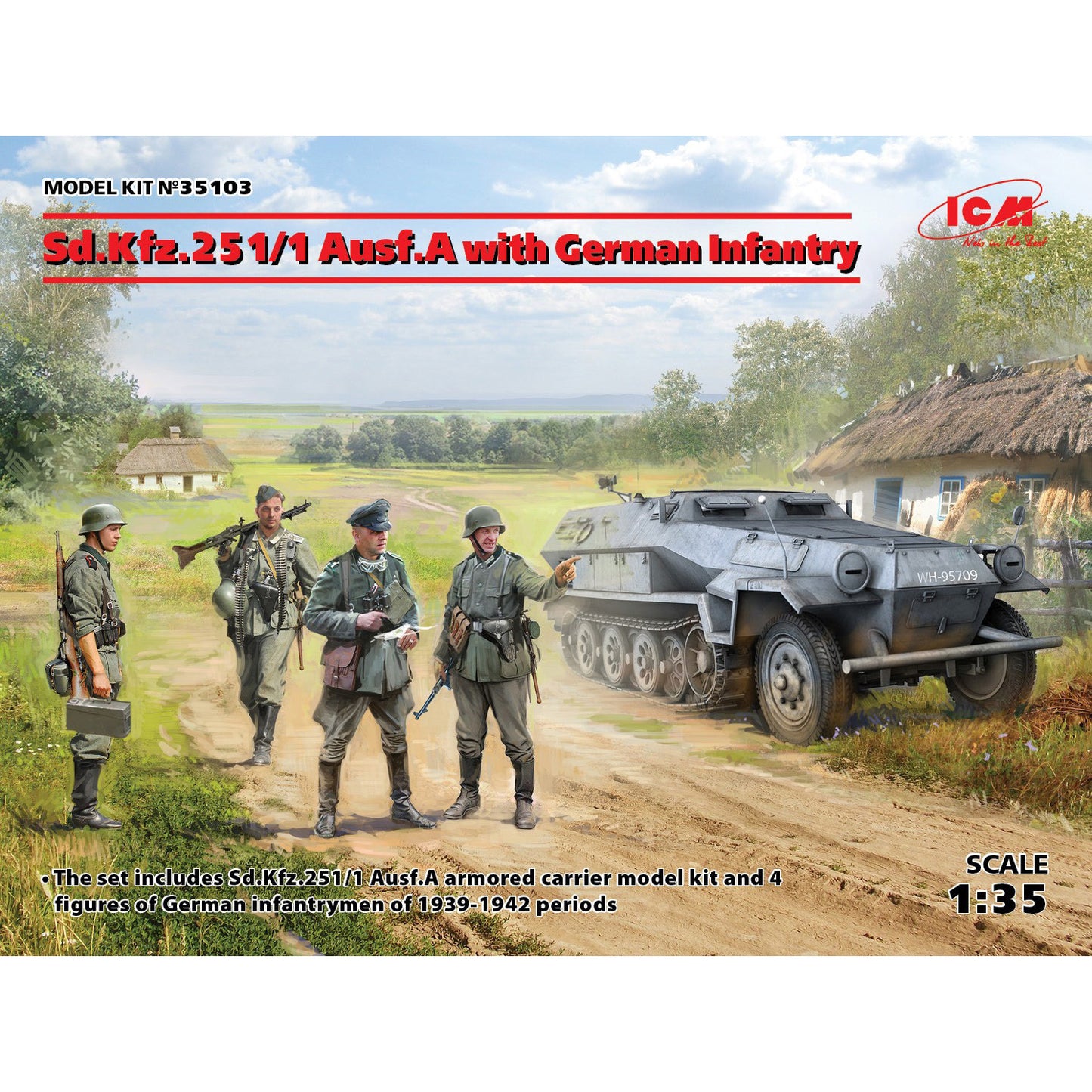 ICM 35103 Plastic model kit Scale 1:35 Sd.Kfz.251/1 Ausf.A with German ...