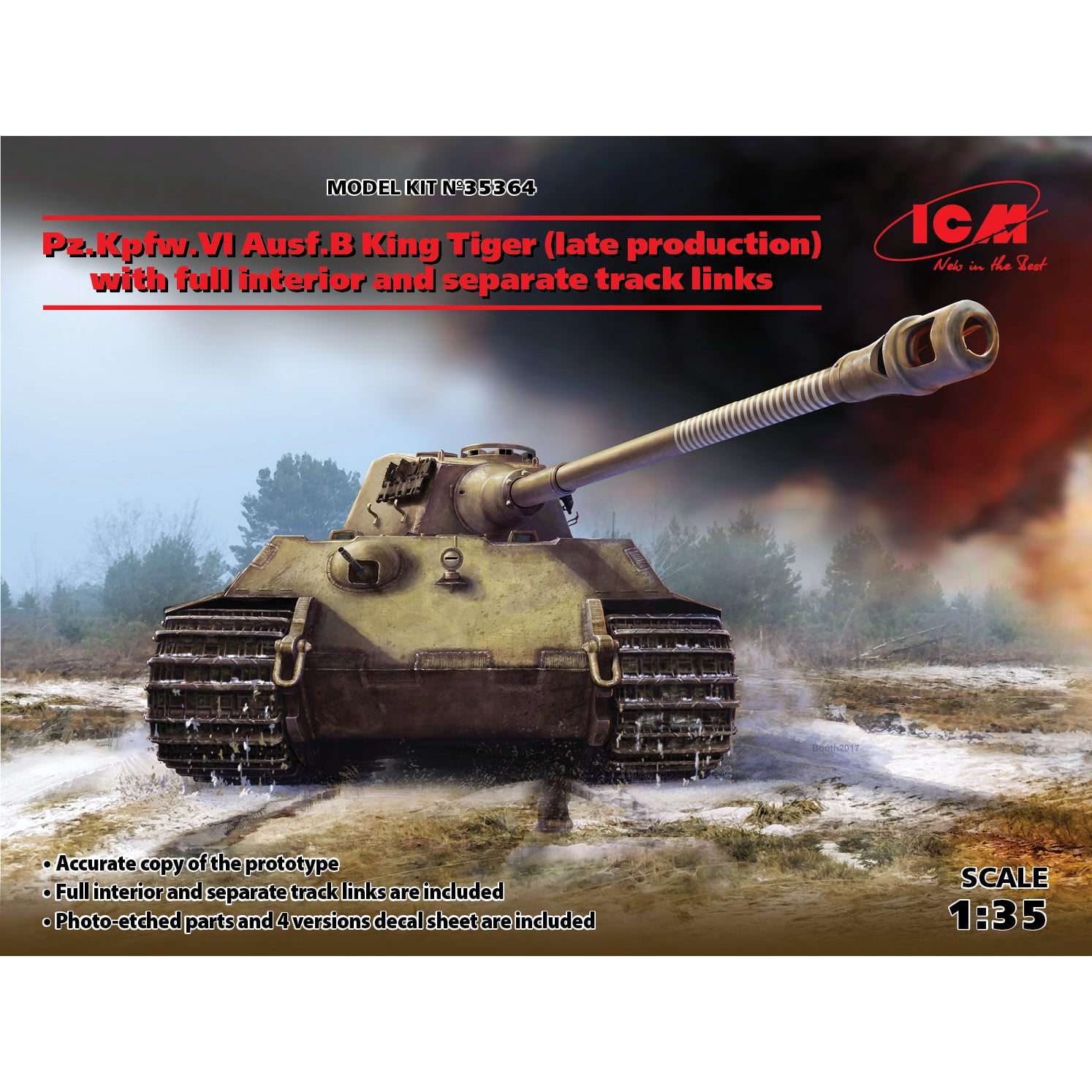 ICM 35364 Scale model kit 1:35 Pz.Kpfw.VI Ausf.B "King Tiger" with ful ...