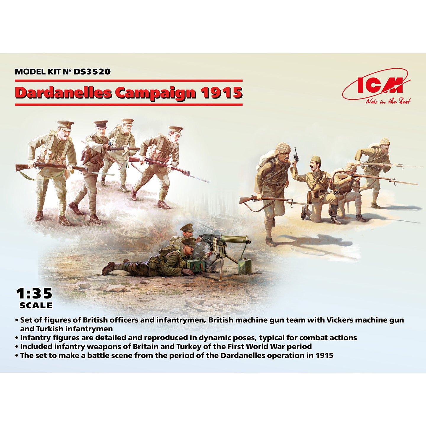 Dardanelles Campaign 1915 Plastic Model Kit Figures Scale 1:35 ICM DS3 ...